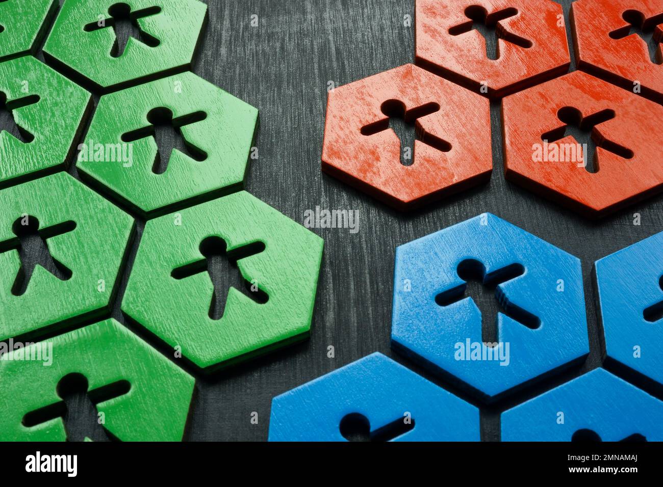 Groups of colored figures as a concept of marketing segmentation Stock ...