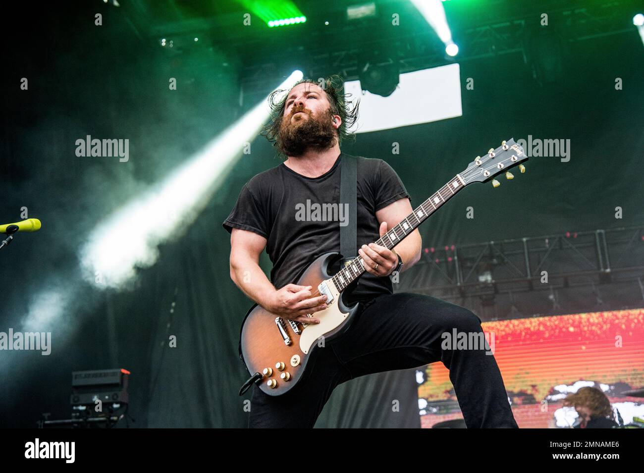 Timothy McTague of Underoath performs at the Rock On The Range Music ...