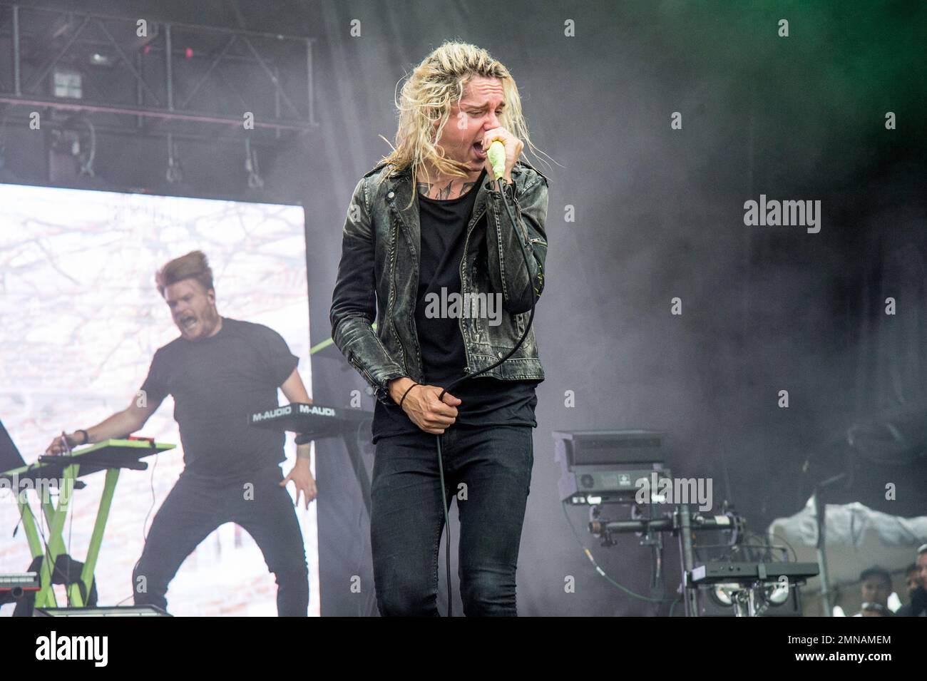 Aaron Gillespie of Underoath performs at the Rock On The Range Music ...