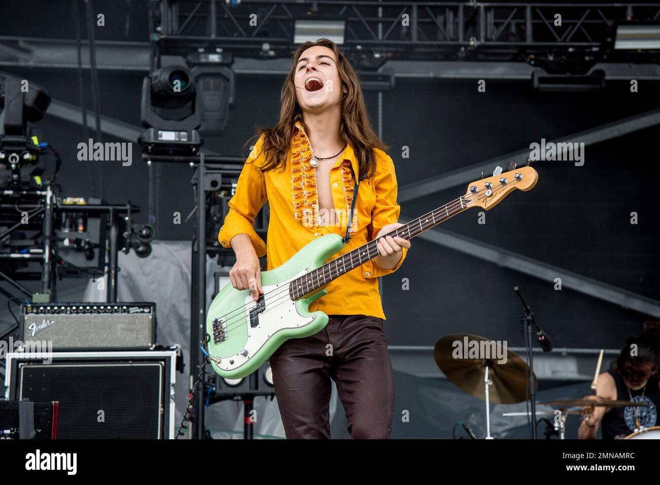 Sam Kiszka of Greta Van Fleet performs at the Rock On The Range Music ...