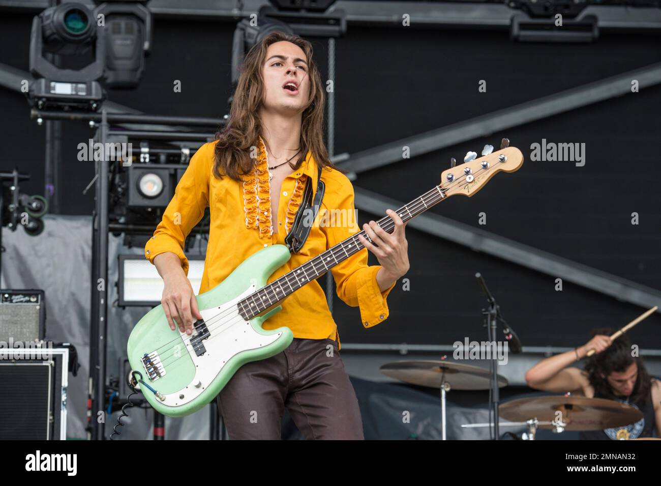 Sam Kiszka of Greta Van Fleet performs at the Rock On The Range Music ...