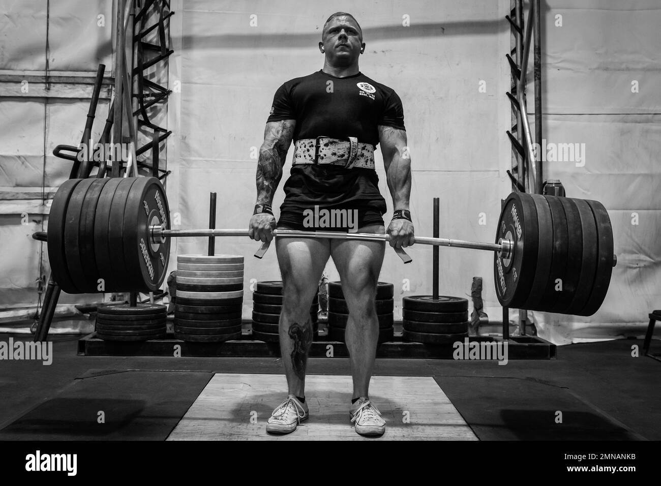 Sgt. Justin McCurdy, with the 801st Field Hospital, started the Barbell ...