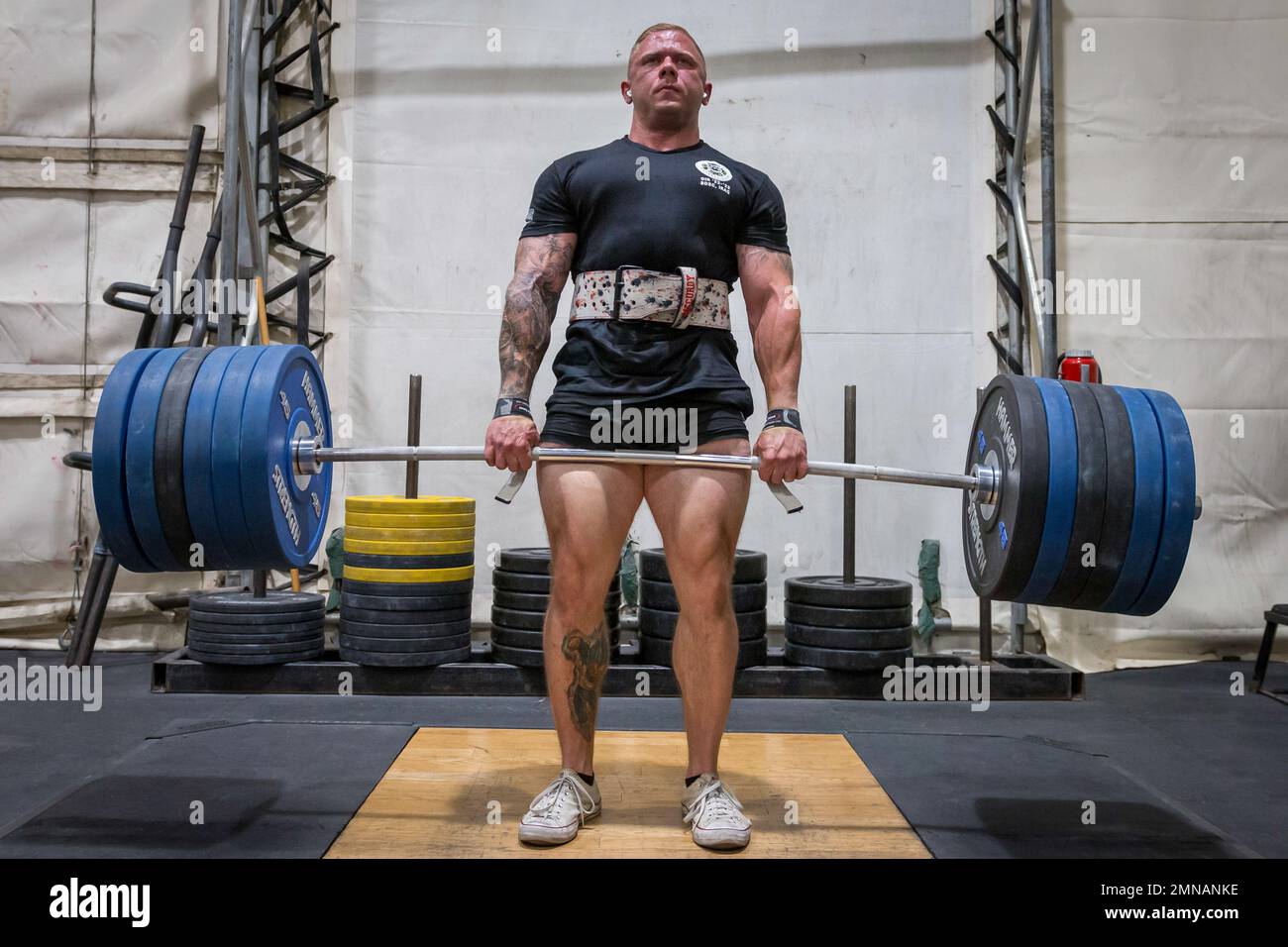 Sgt. Justin McCurdy, with the 801st Field Hospital, started the Barbell ...