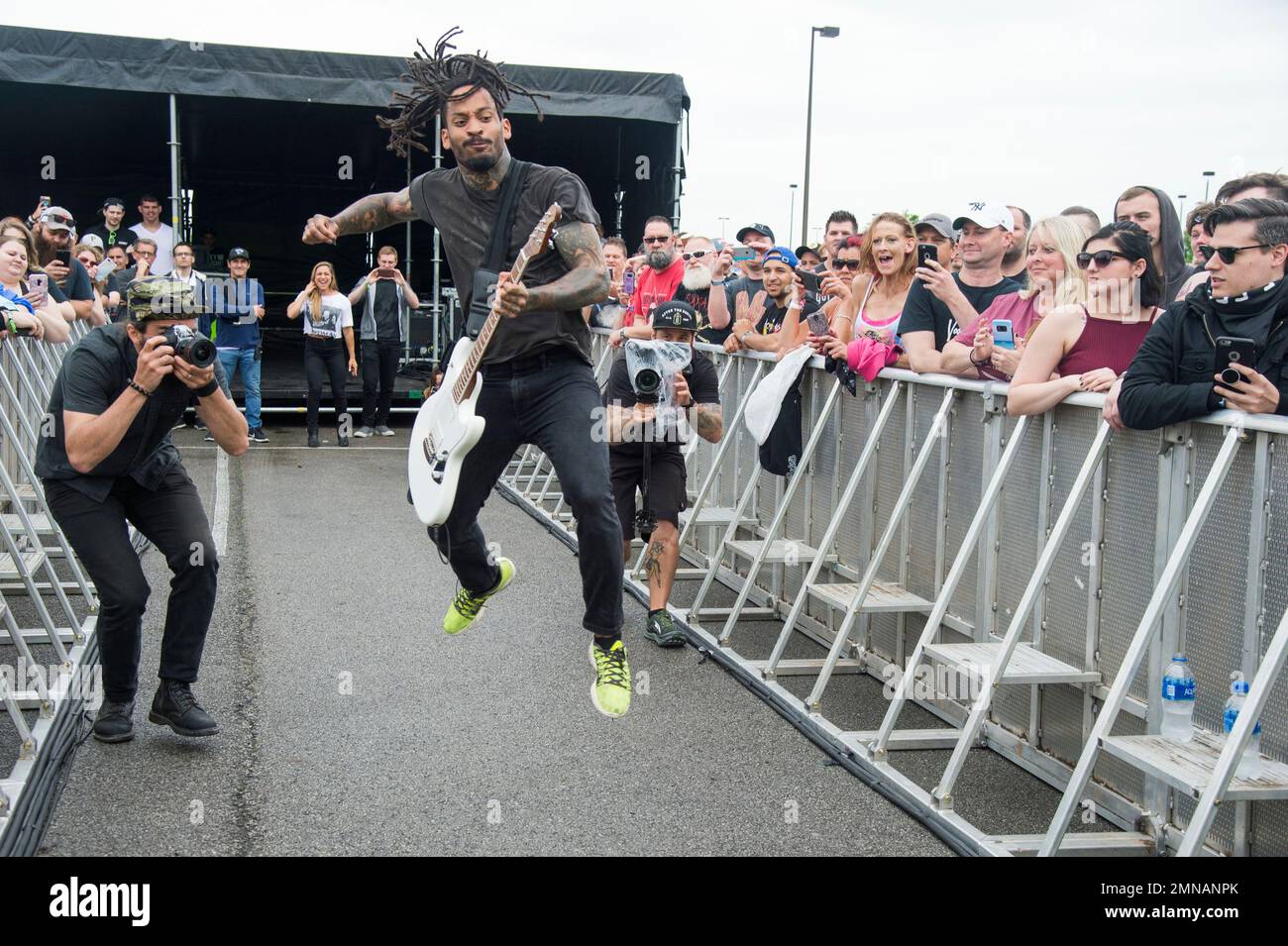 Stephen Harrison of THE FEVER 333 performs at the Rock On The Range ...