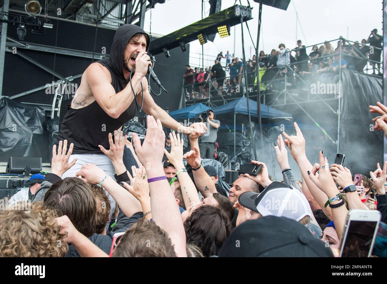 Jesse Hasek of 10 Years performs at the Rock On The Range Music ...