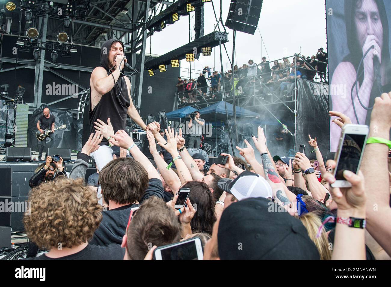Jesse Hasek of 10 Years performs at the Rock On The Range Music ...