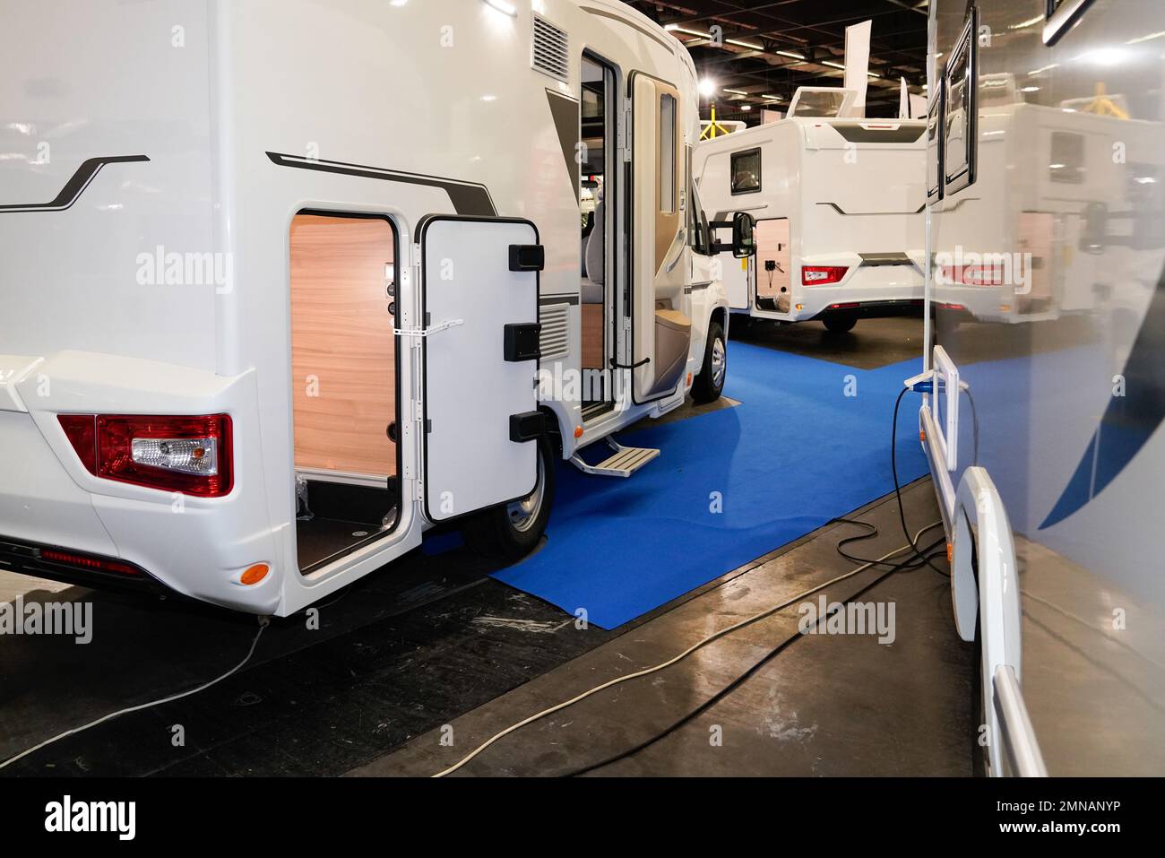 rear compartment trunk of a motorhome camper van Stock Photo - Alamy