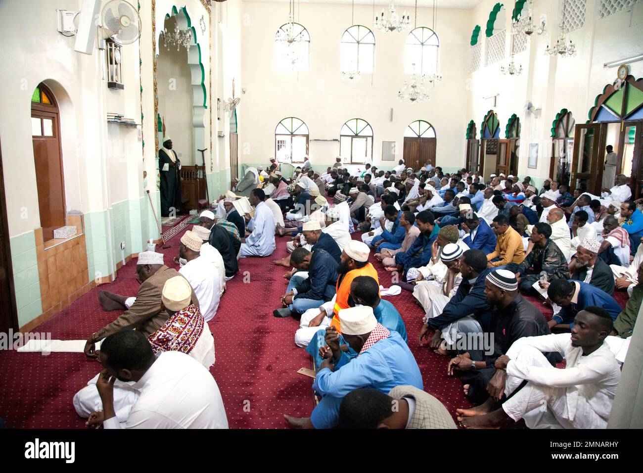 Kenyan Muslims listen to sermon as they gather in Masjid Nur in Nairobi ...