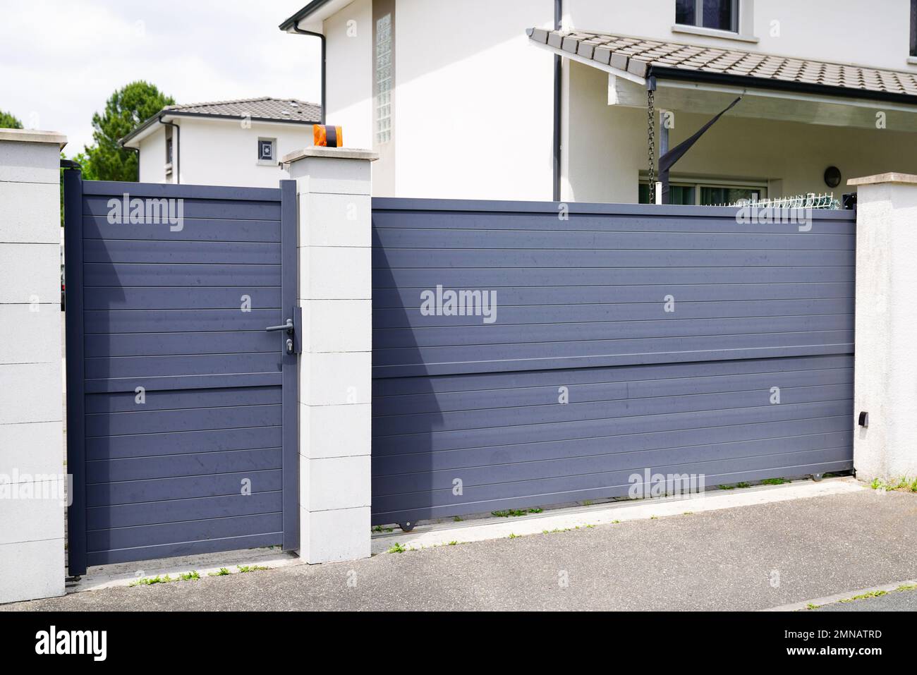 portal aluminum grey design metal wicket gray gate of suburb house and ...