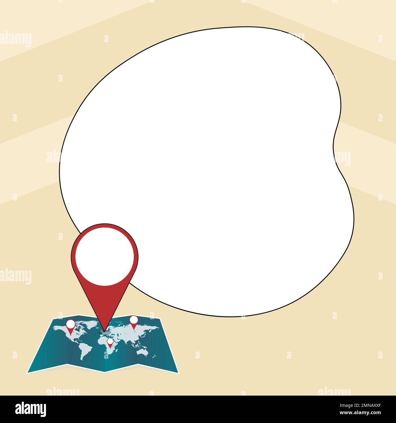 Speech Bubble With Important Message Above Map With Destination Point ...