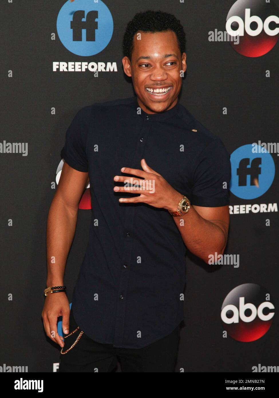 Tyler James Williams attends the Disney/ABC/Freeform 2018 Upfront Party ...