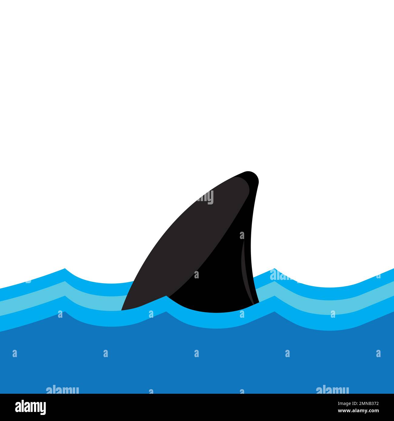 Shark fin sign vector isolated illustration Stock Photo - Alamy