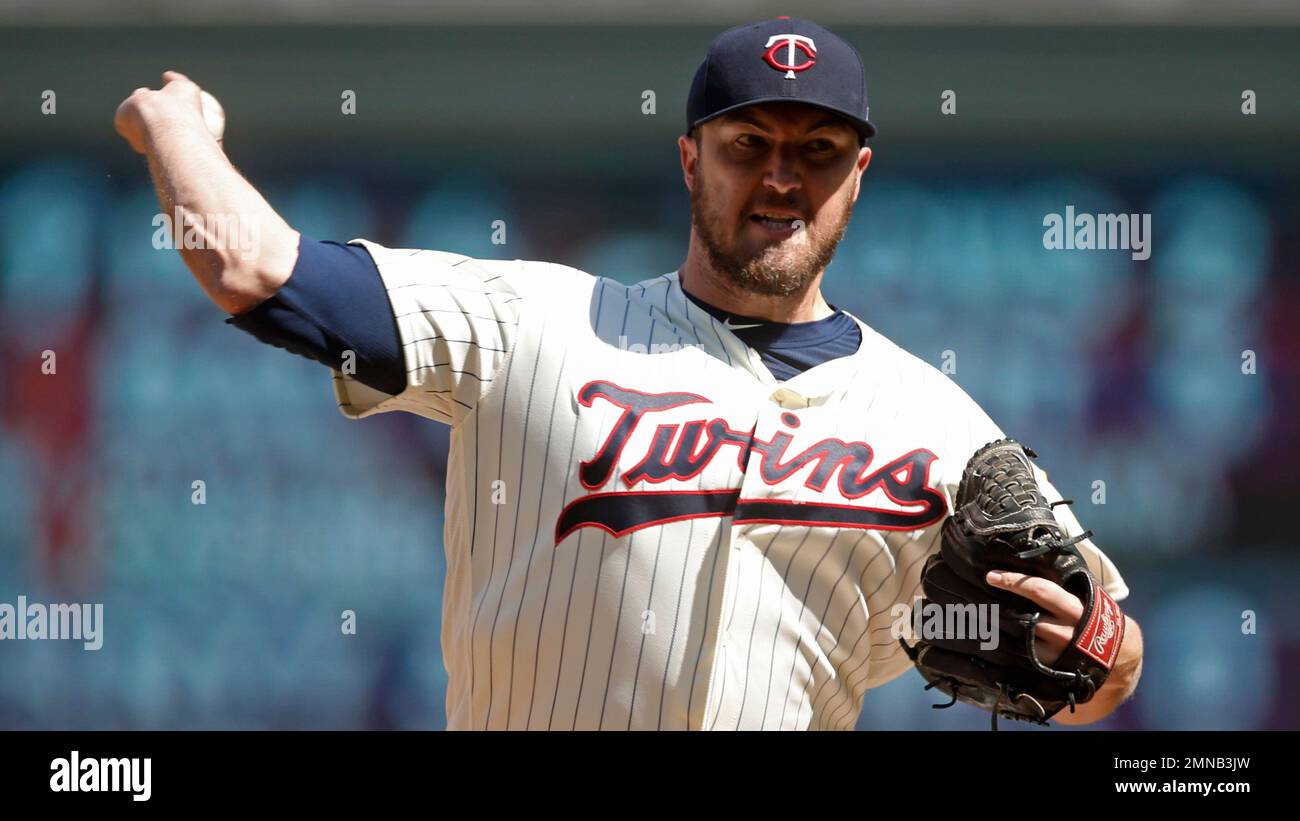 Minnesota Twins pitcher Phil Hughes throws against the St. Louis ...