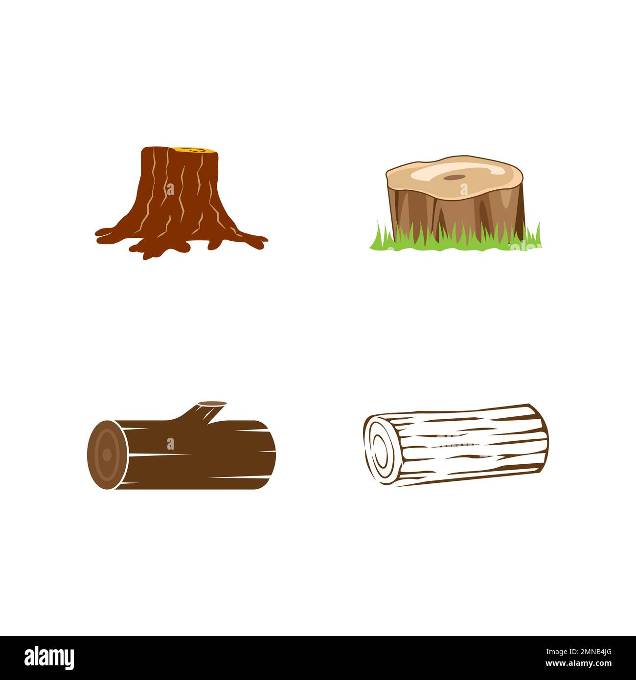 tree trunk icon vector illustration logo design Stock Photo - Alamy
