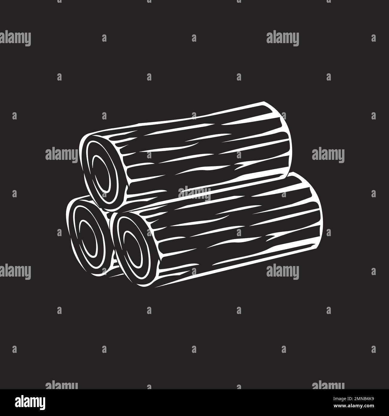 tree trunk icon vector illustration logo design Stock Photo - Alamy
