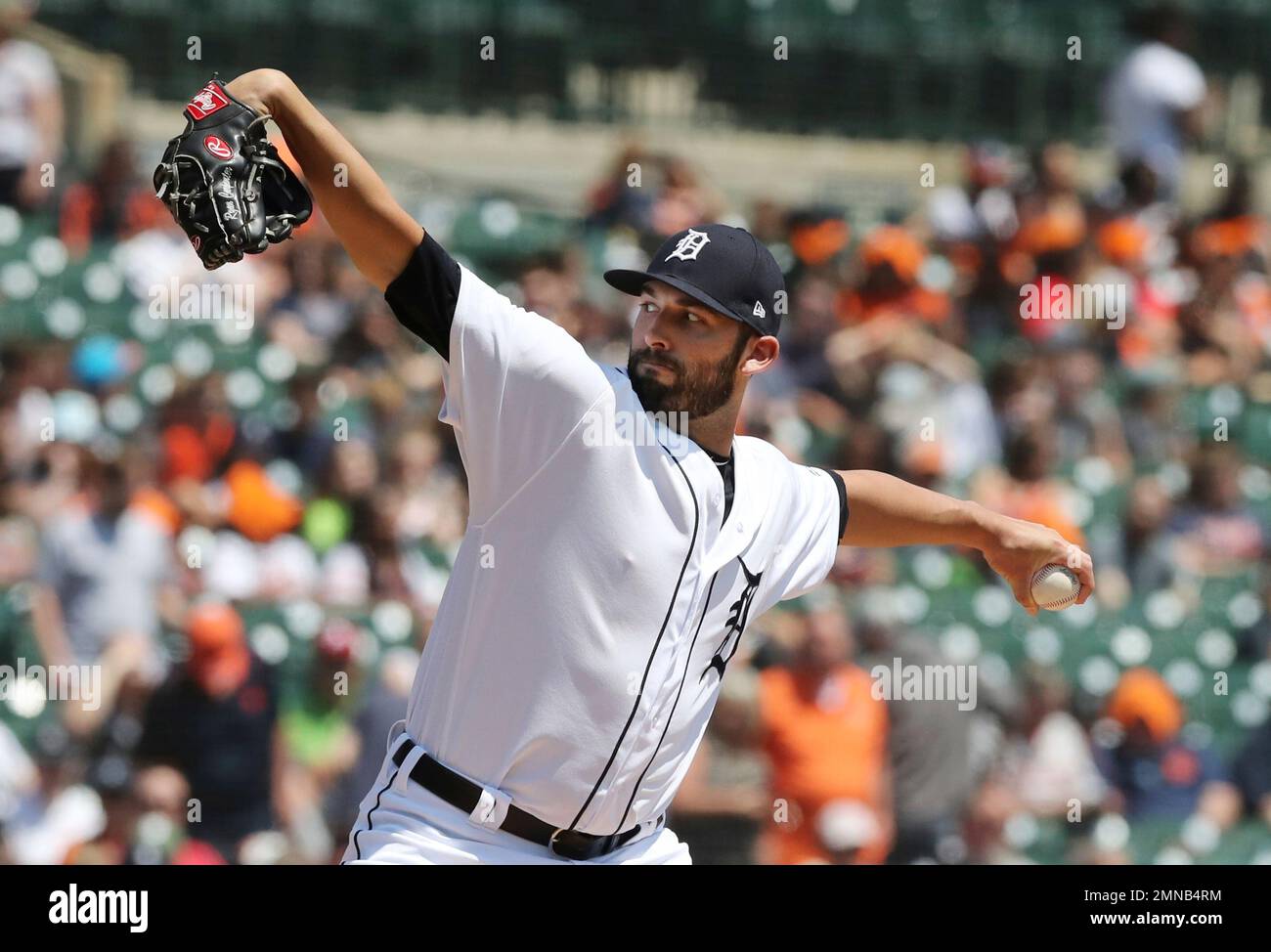 Detroit Tigers starting pitcher Ryan Carpenter throws during the third ...
