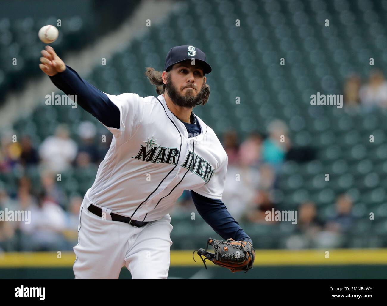 Seattle Mariners starting pitcher Christian Bergman throws against the ...