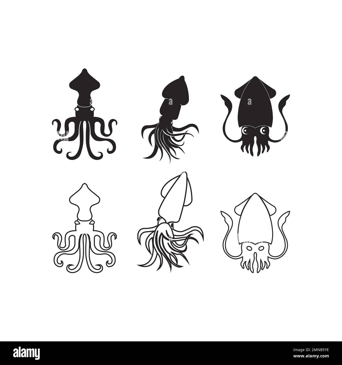 squid icon vector illustration logo design Stock Photo - Alamy