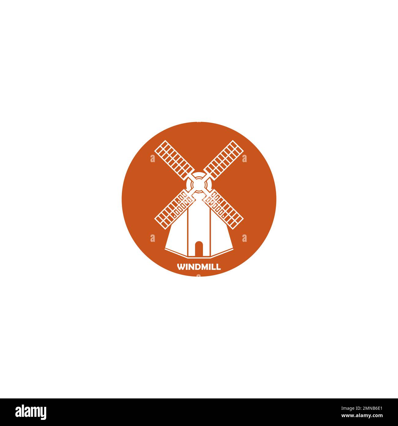 Windmill logo vector illustration flat design Stock Photo - Alamy