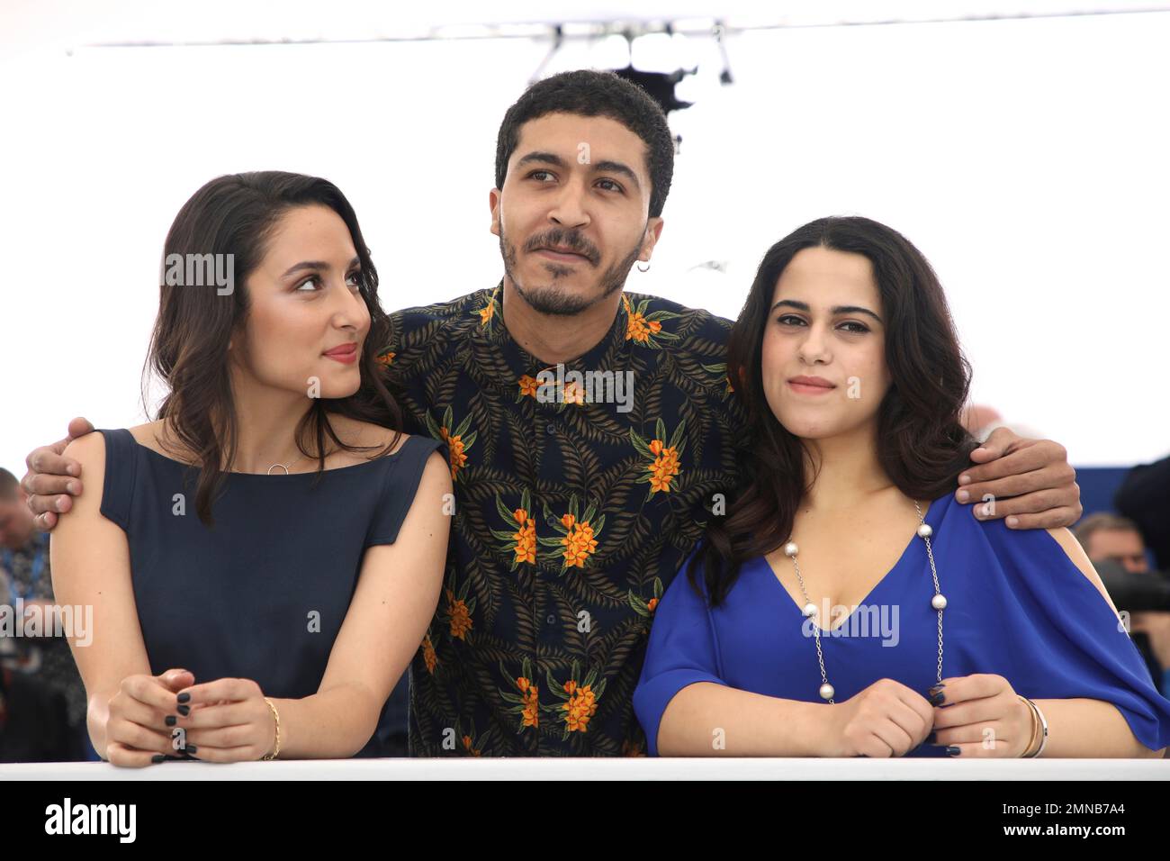 Actors Sarah Perles, from left, Khafif Hamza and Maha Alemi pose for ...
