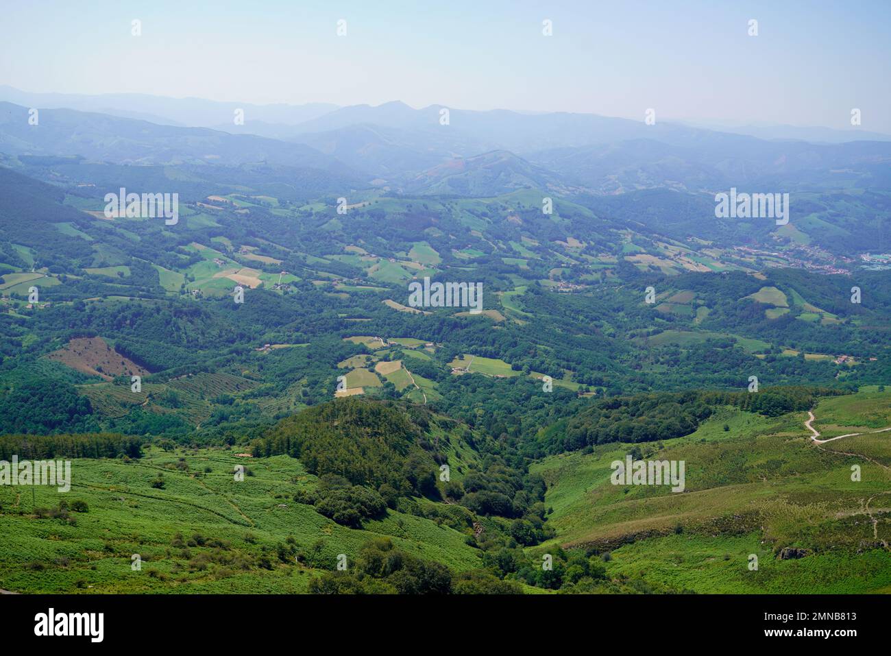 Mount Larrun mountain of La Rhune in the Atlantic Pyrenees Stock Photo ...