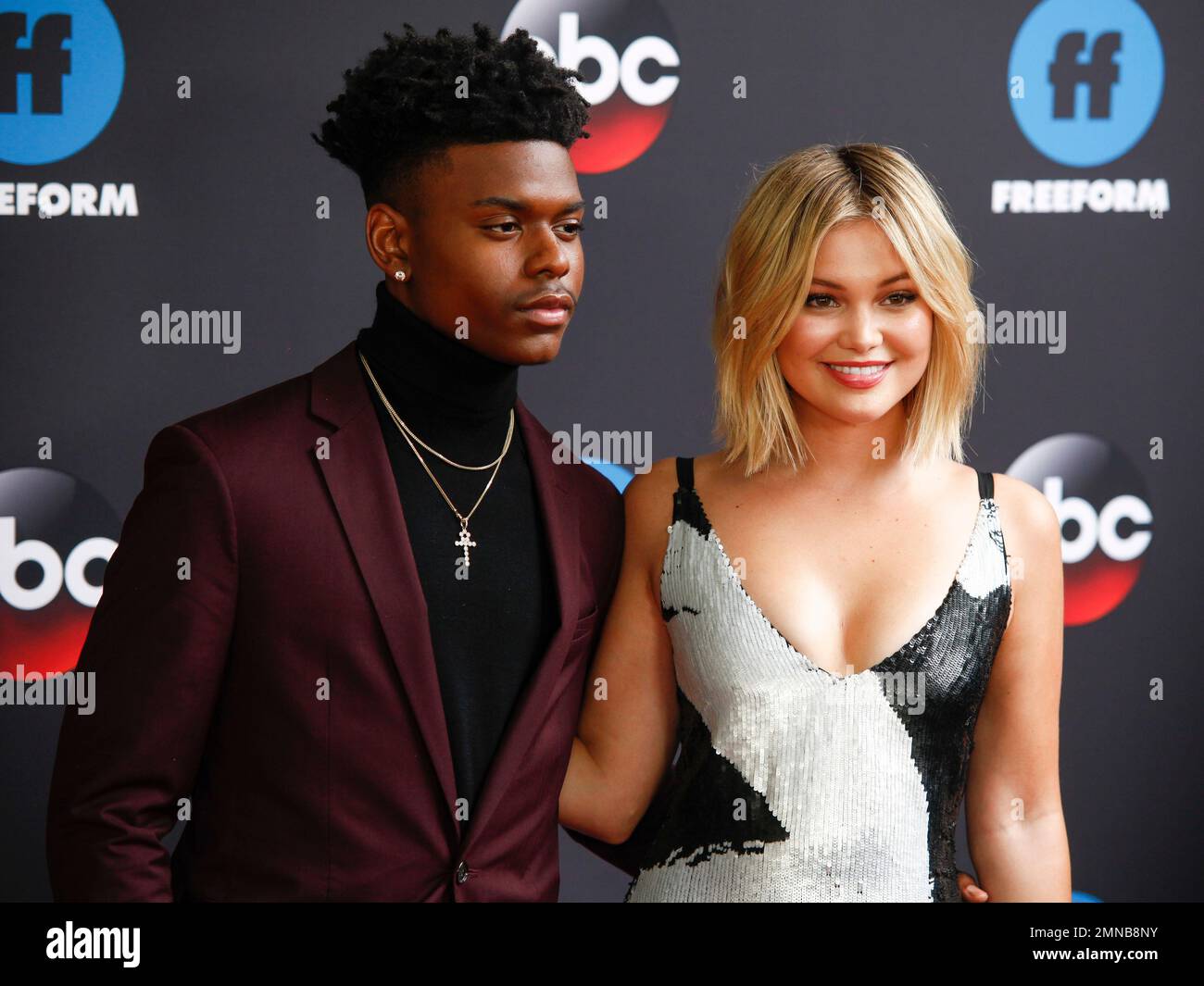 Aubrey Joseph, left, and Olivia Holt attend the Disney/ABC/Freeform ...