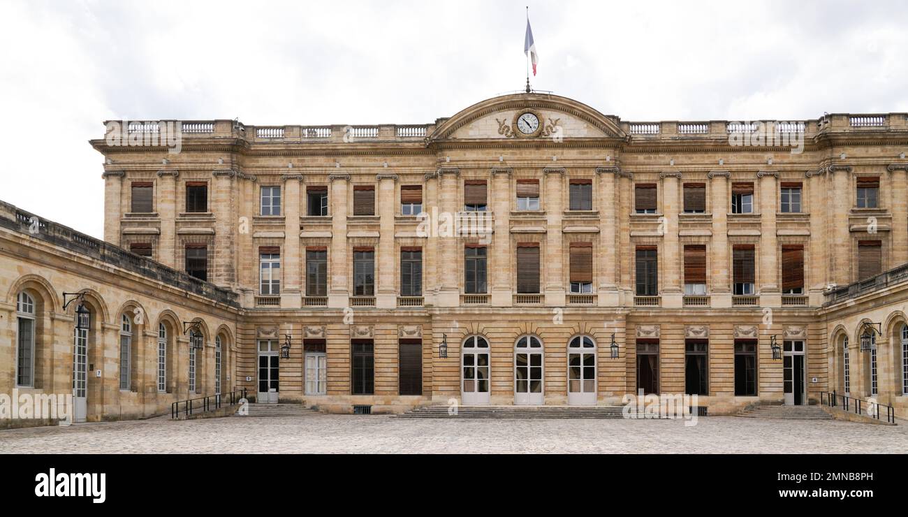 Facade interior of Palais Rohan City hall in Place Pey Berland at ...