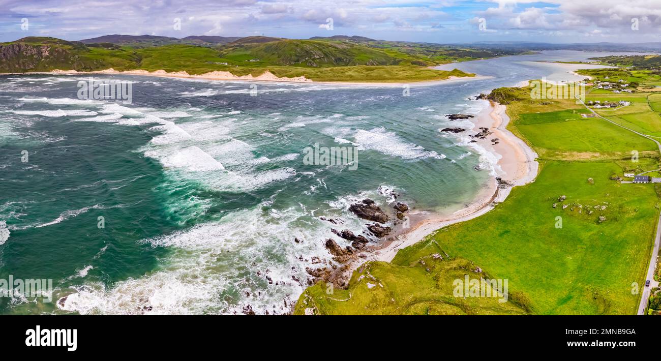 Aerial view of Doagh, north coast county Donegal, Ireland Stock Photo ...