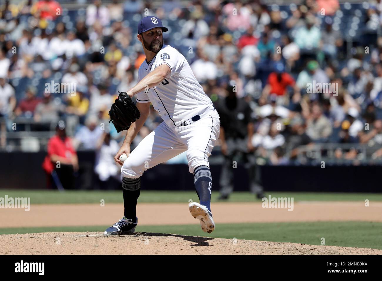 San Diego Padres starting pitcher Jordan Lyles works against a Colorado ...