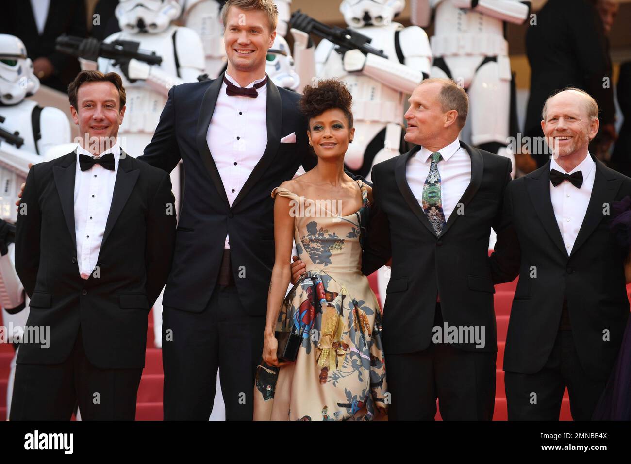 Producer Simon Emanuel, from left, actors Joonas Suotamo, Thandie ...