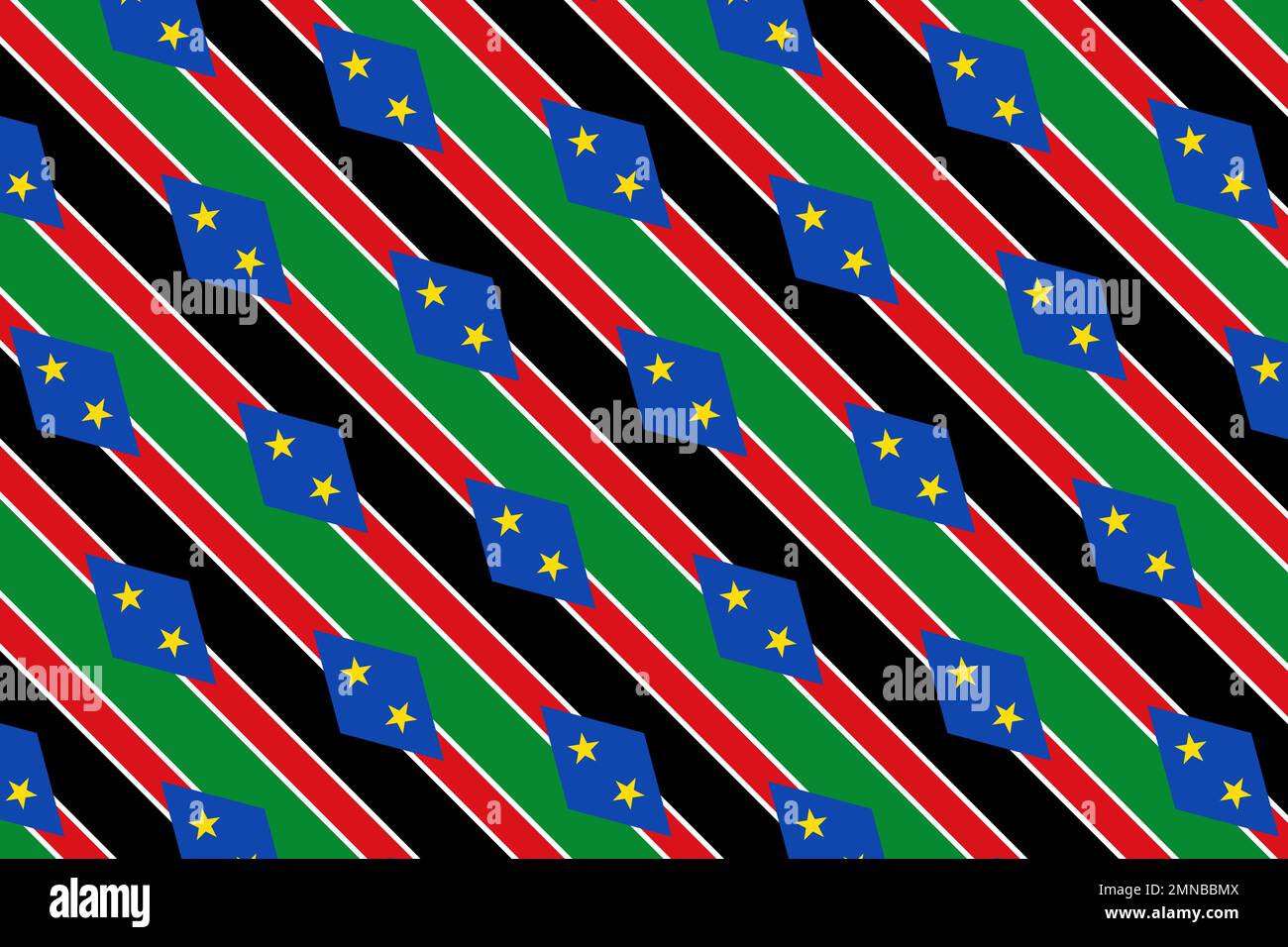 Geometric pattern in the colors of the national flag of South Sudan ...