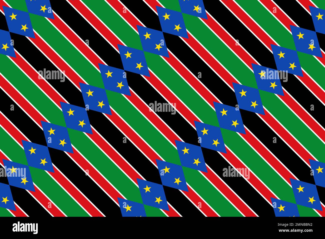 Geometric pattern in the colors of the national flag of South Sudan ...