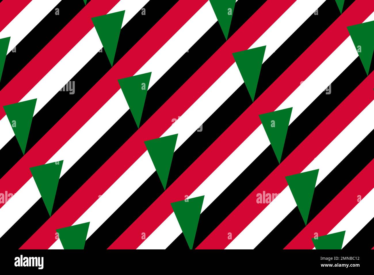 Geometric pattern in the colors of the national flag of Sudan. The ...
