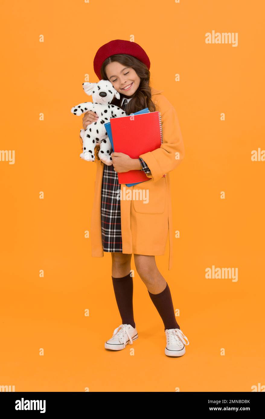 small girl play with toy puppy in school, childhood Stock Photo - Alamy