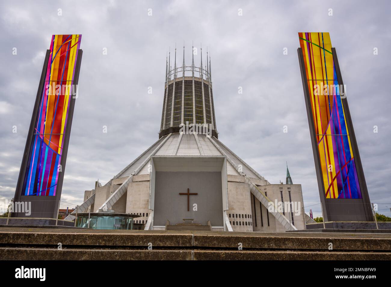Front view of the Catholic Cathedral in Liverpool, United Kingdom Stock ...