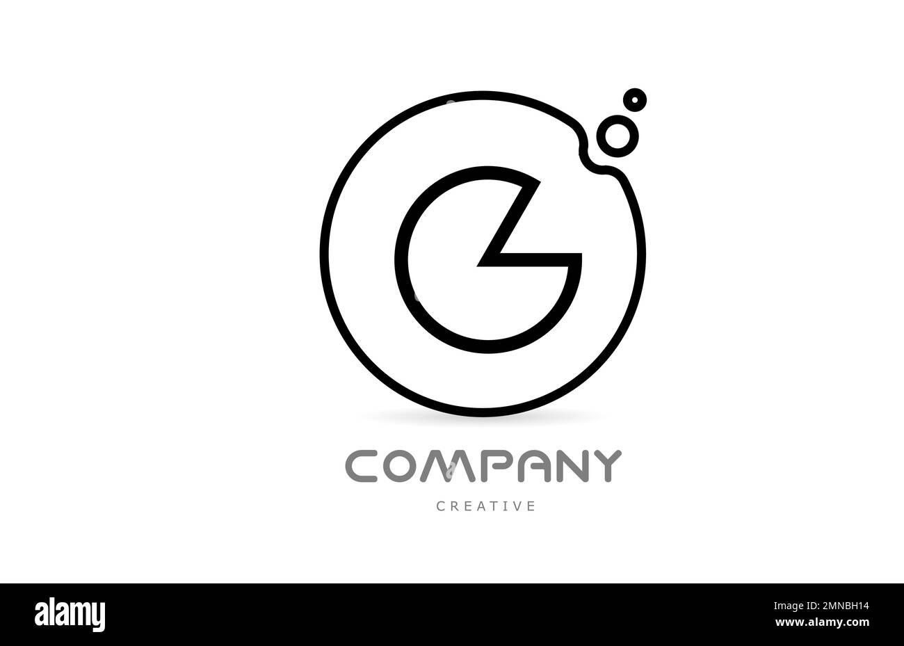 geometric letter G alphabet logo icon with circle and bubbles. Creative ...