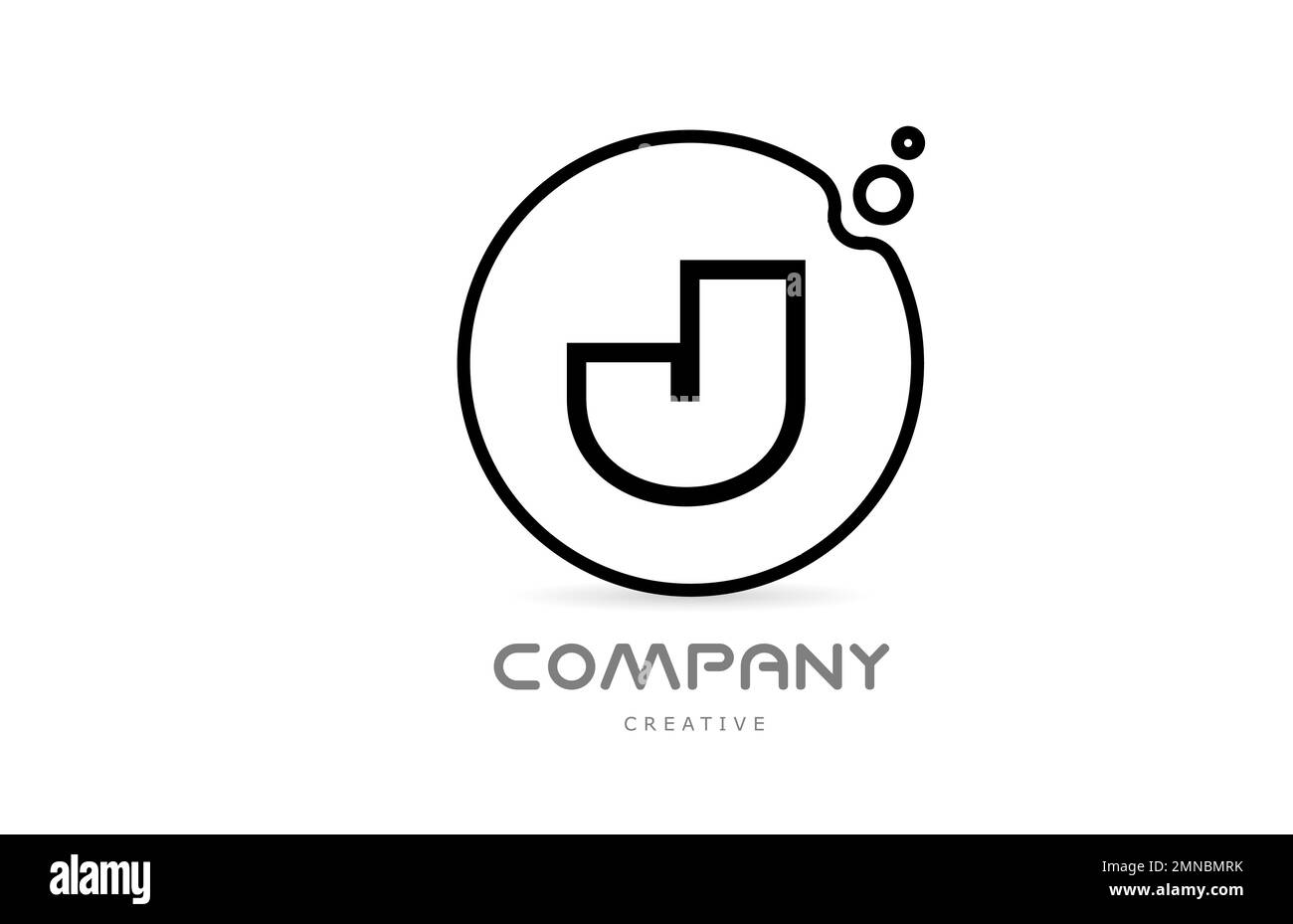 geometric letter J alphabet logo icon with circle and bubbles. Creative ...