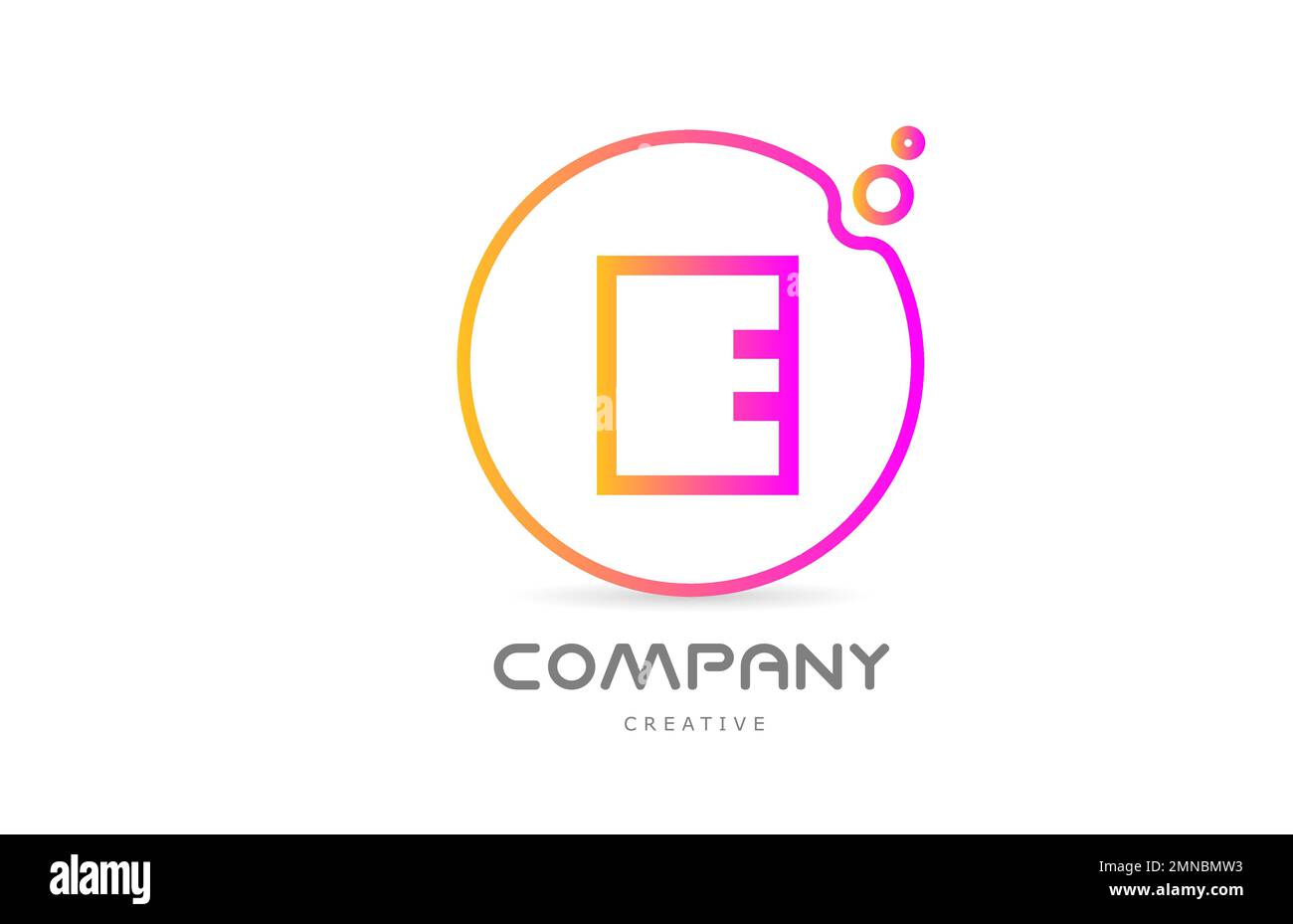 geometric E letter alphabet logo icon with circle and bubbles. Creative ...