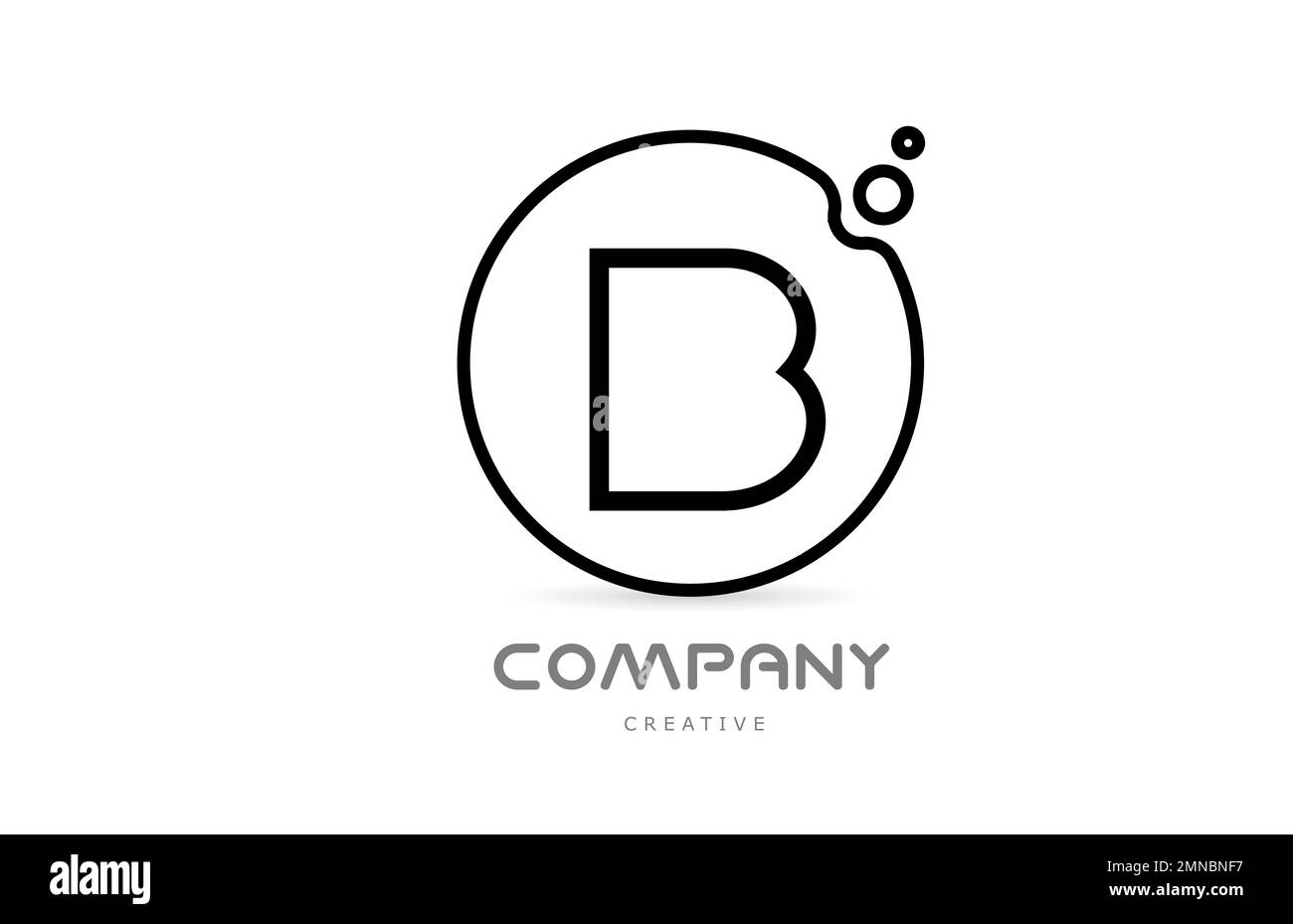 geometric letter B alphabet logo icon with circle and bubbles. Creative ...