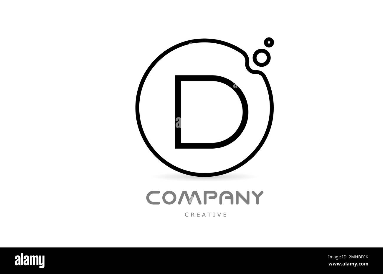 geometric letter D alphabet logo icon with circle and bubbles. Creative ...