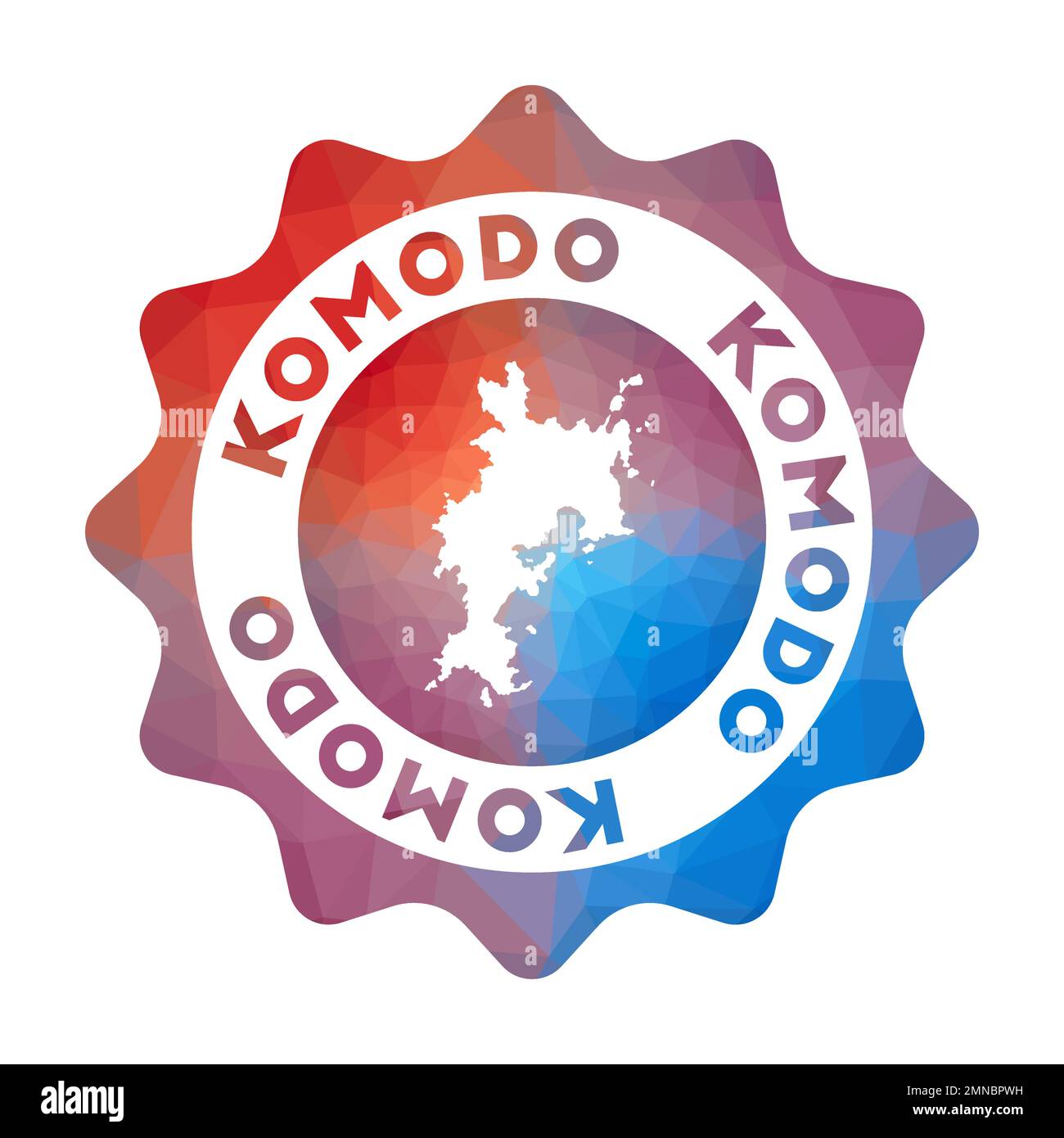 Komodo low poly logo. Colorful gradient travel logo of the island in ...