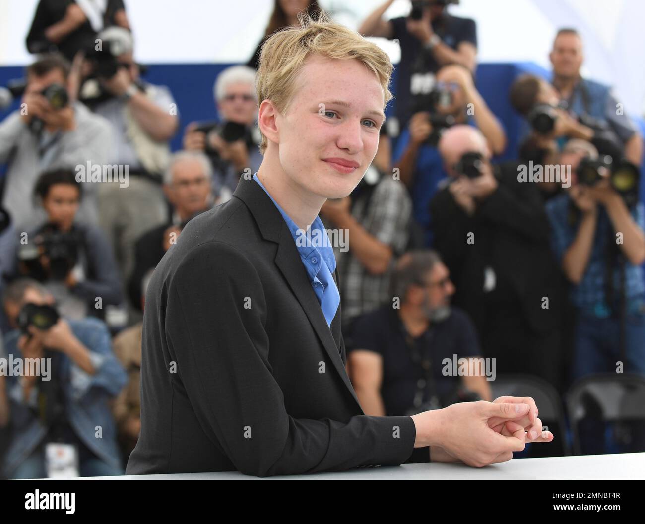 Actor Victor Polster poses for photographers during a photo call for ...