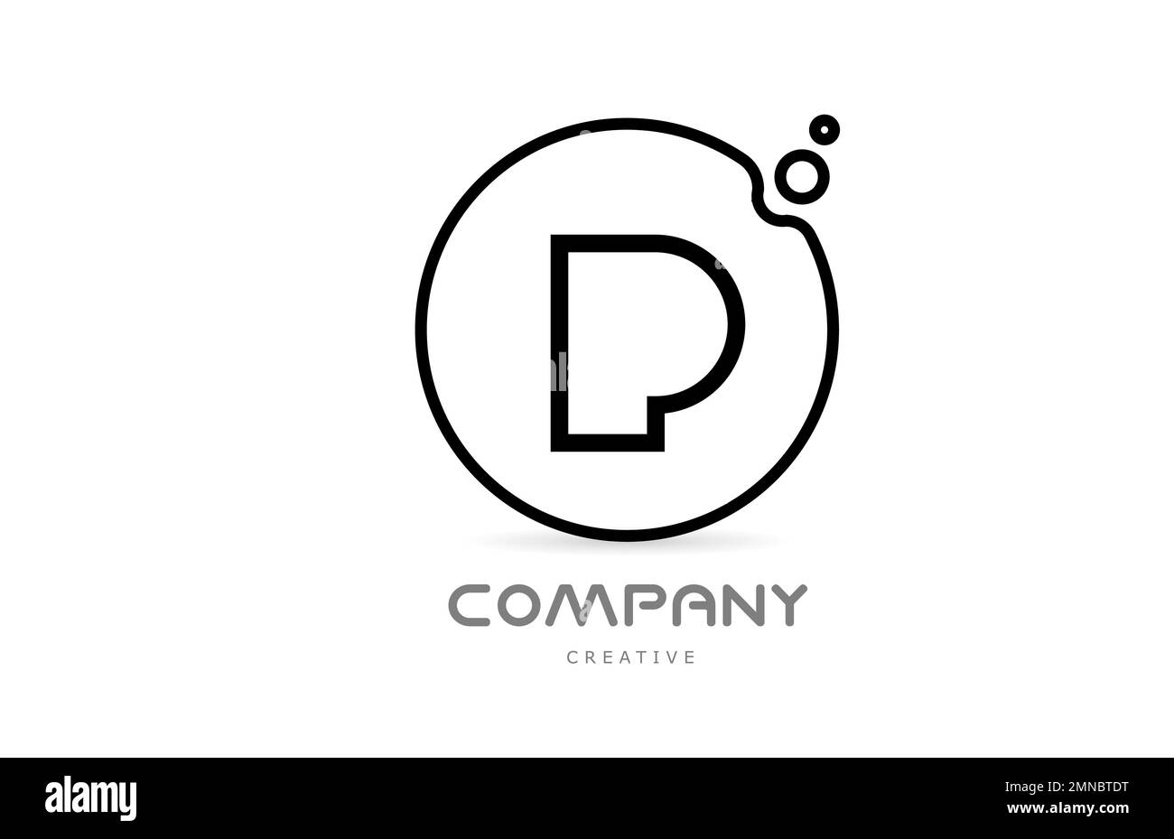 geometric letter P alphabet logo icon with circle and bubbles. Creative ...