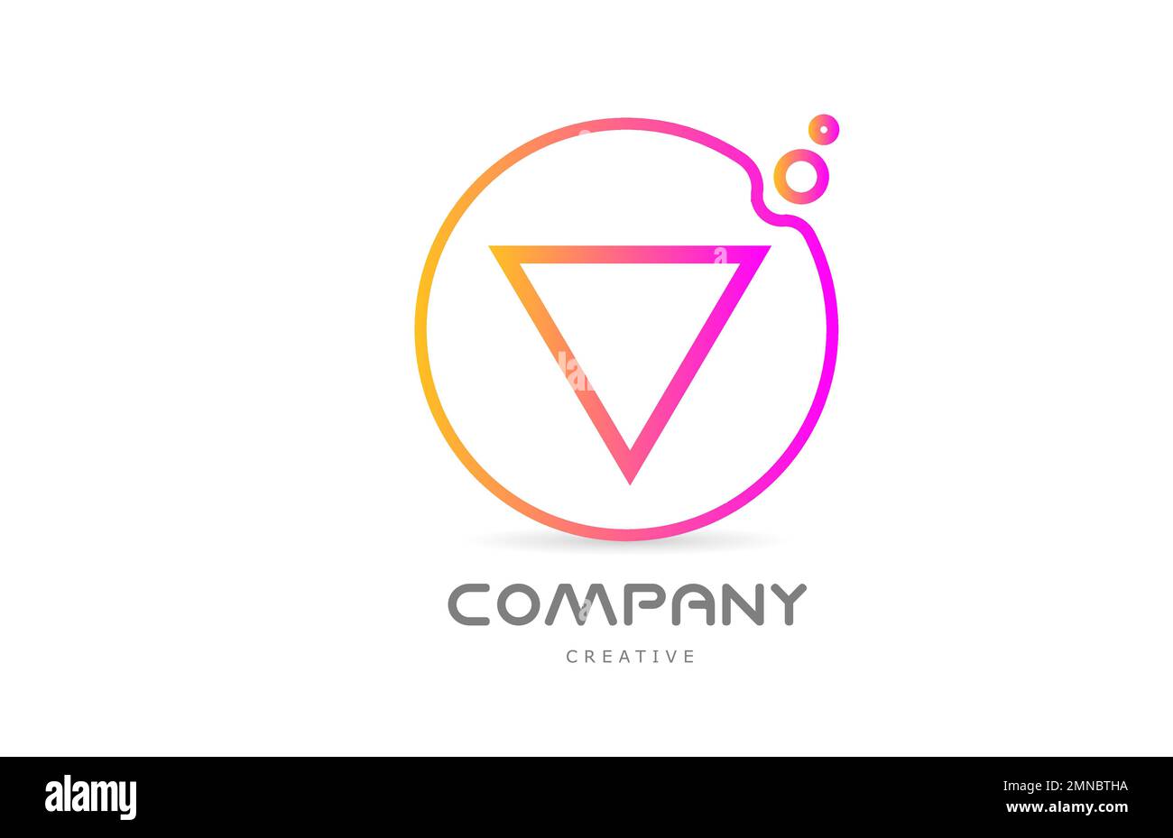 geometric V letter alphabet logo icon with circle and bubbles. Creative ...