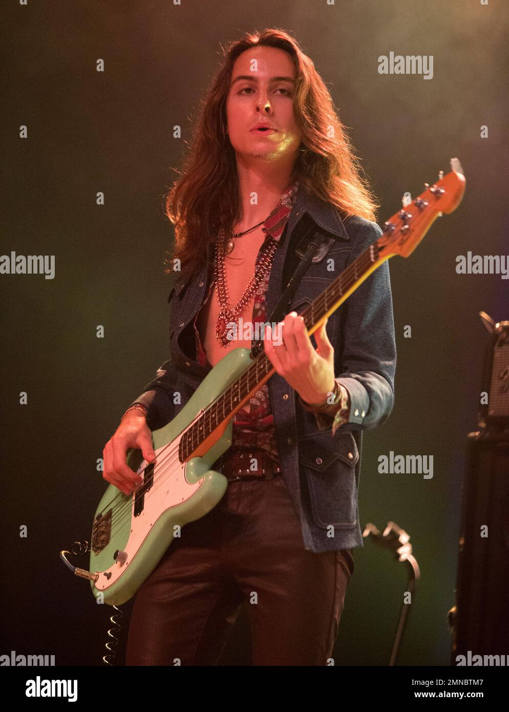 Sam Kiszka of the band Greta Van Fleet performs in concert at The ...