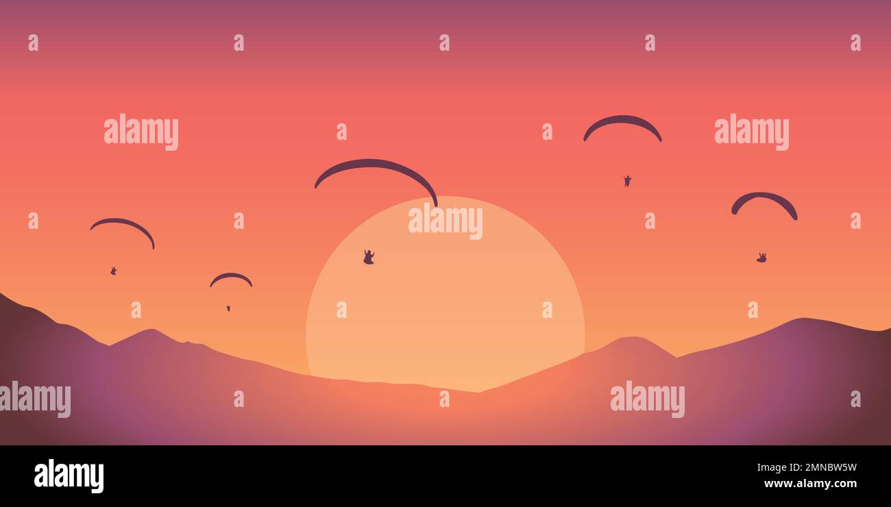 Paragliding sport adrenaline Stock Vector Images - Alamy