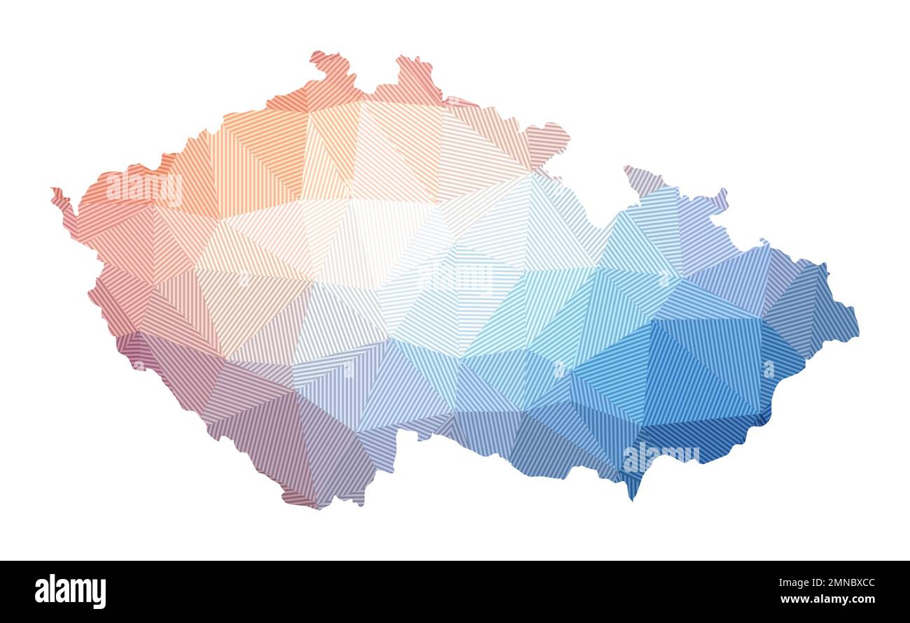 Map of Czech Republic. Low poly illustration of the country. Geometric ...