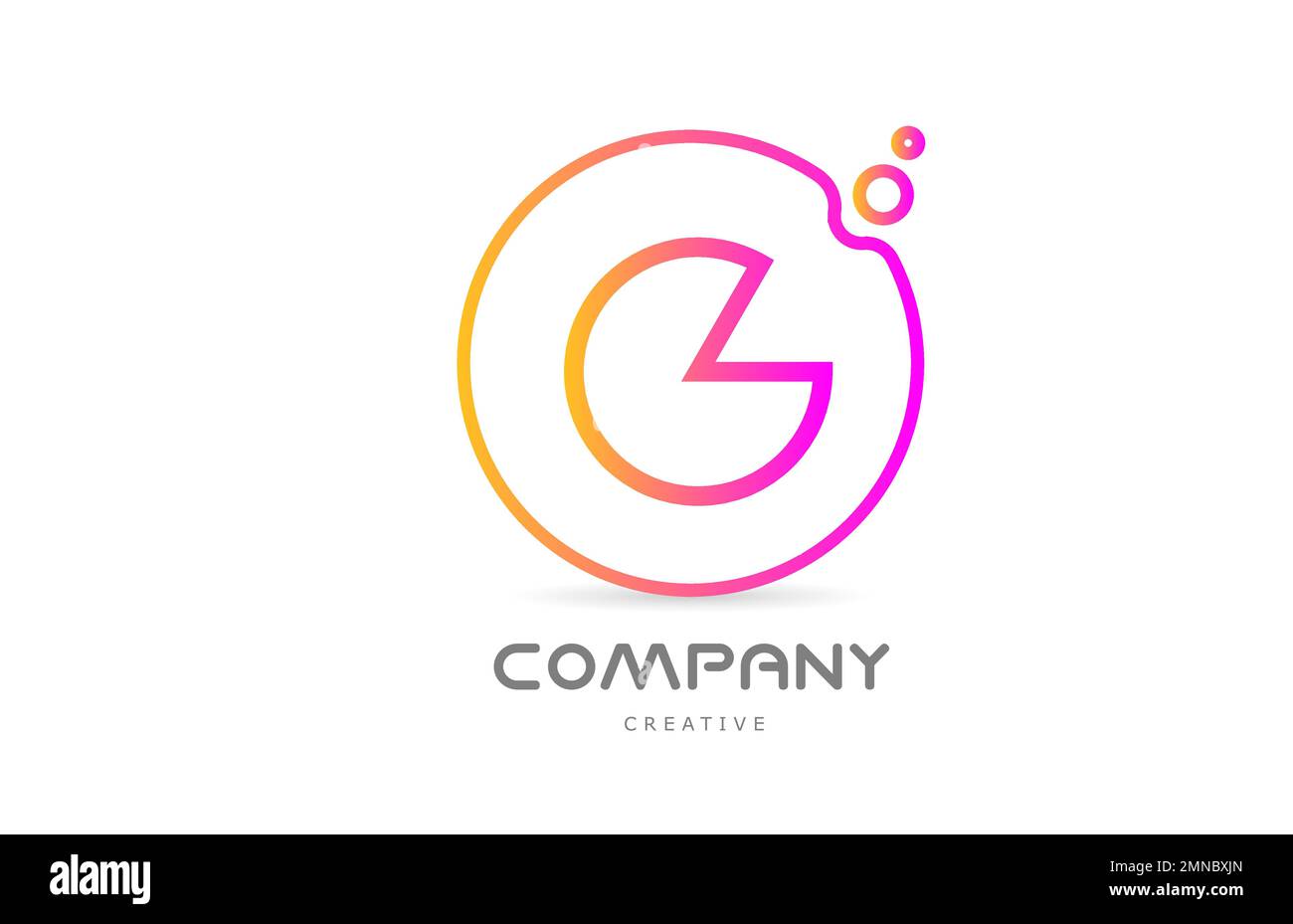geometric G letter alphabet logo icon with circle and bubbles. Creative ...