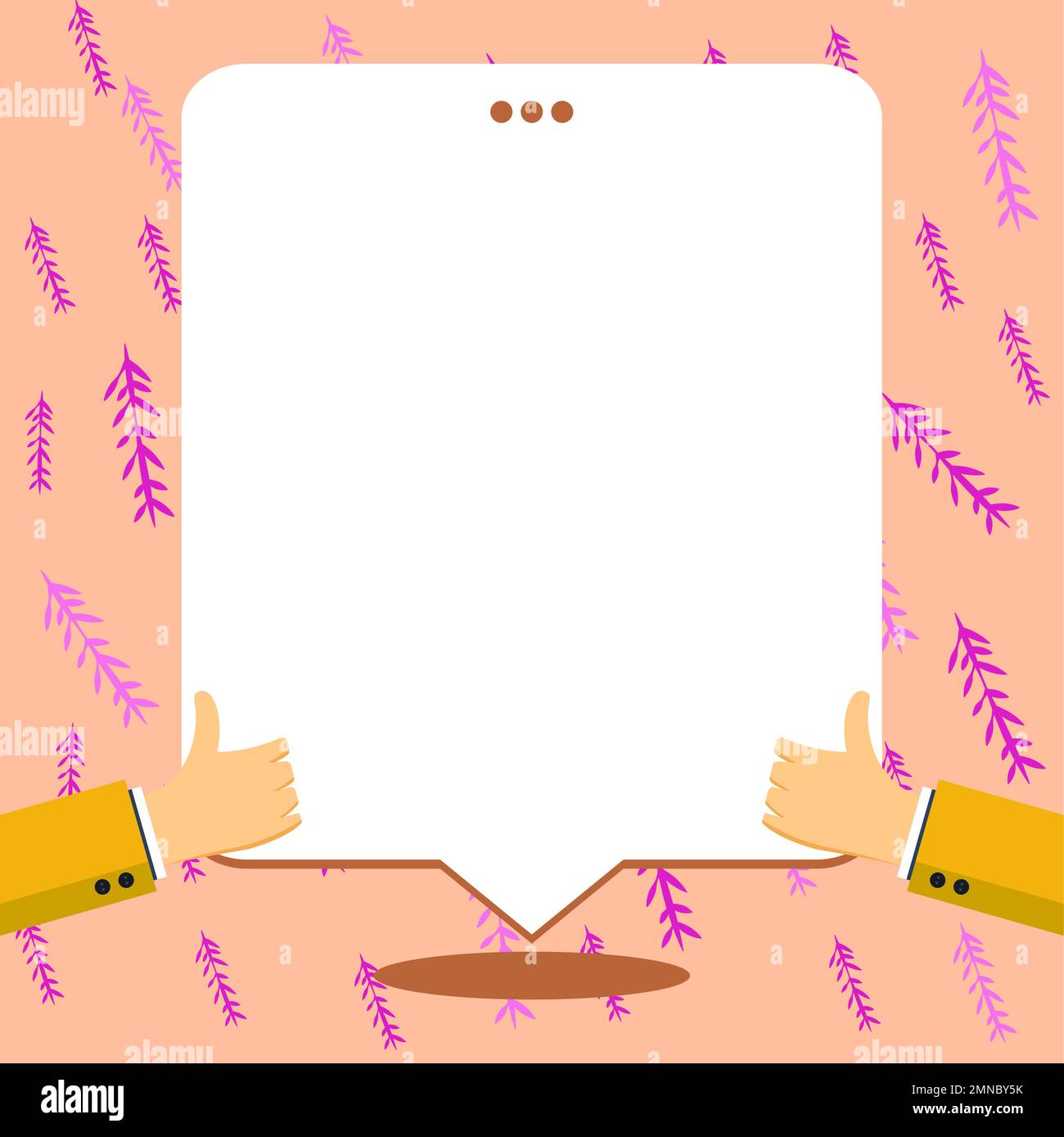 Big finger raised up pointing to whiteboard with information. White ...