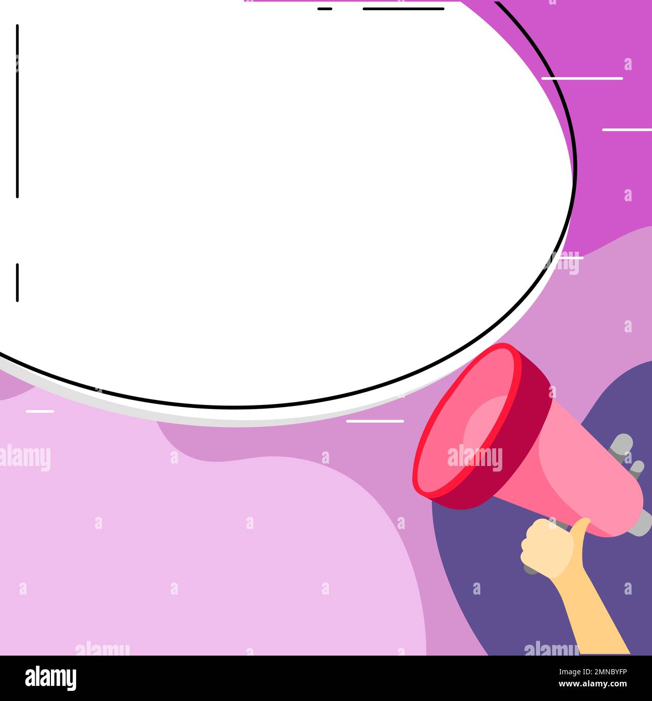 Megaphone In Hand Voice Device With Speech Bubble Presenting Important ...